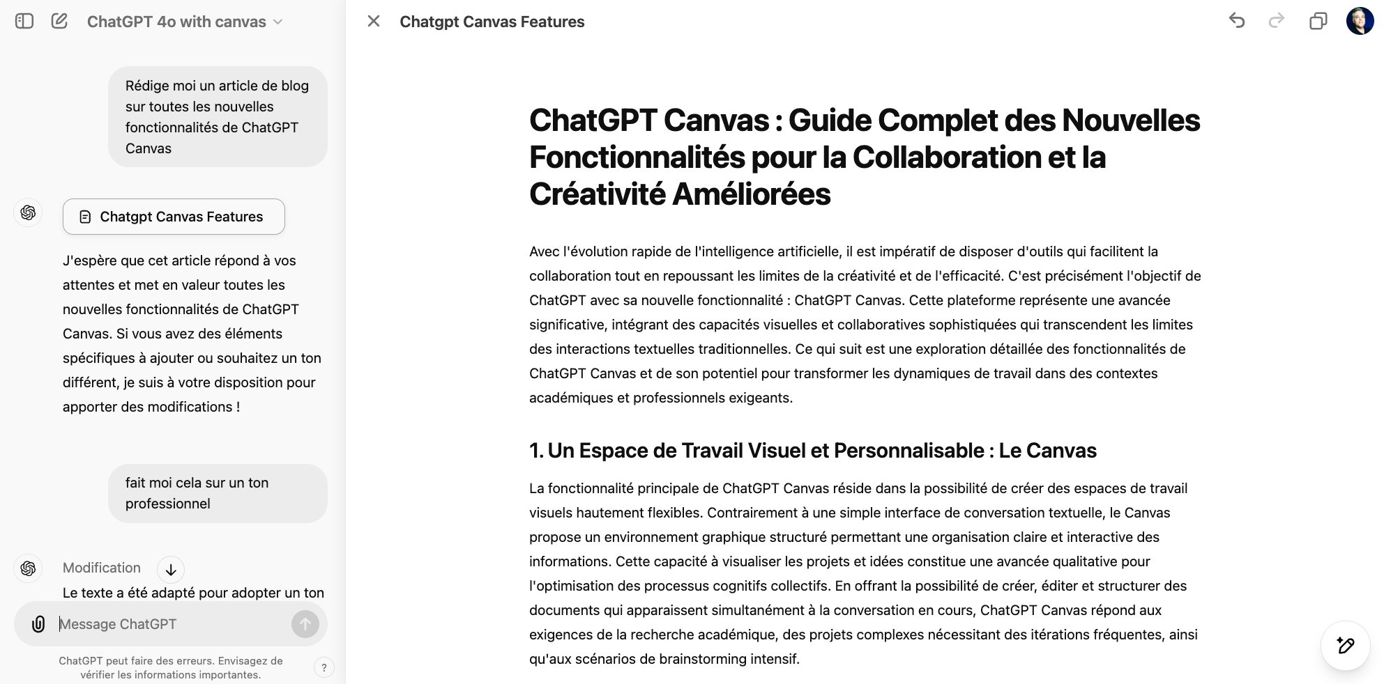 ChatGPT Canvas : Outil Collaboratif Innovant